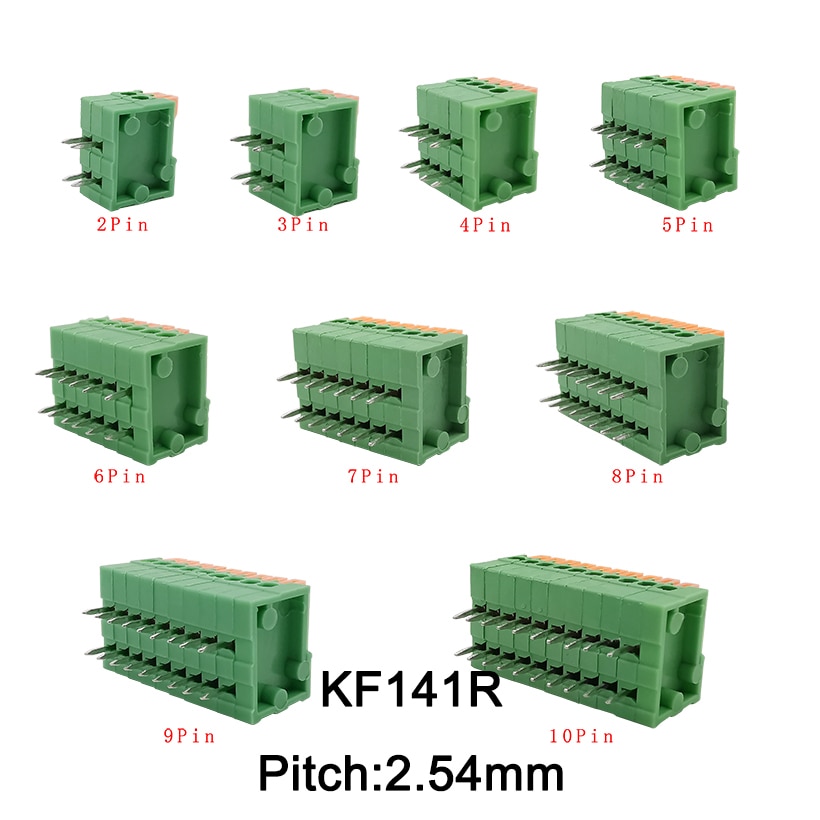 KF141R KF141V 2/3/4/5/6/7/8/9/10 Pin PCB Terminal Block 2.54mm Pitch ...