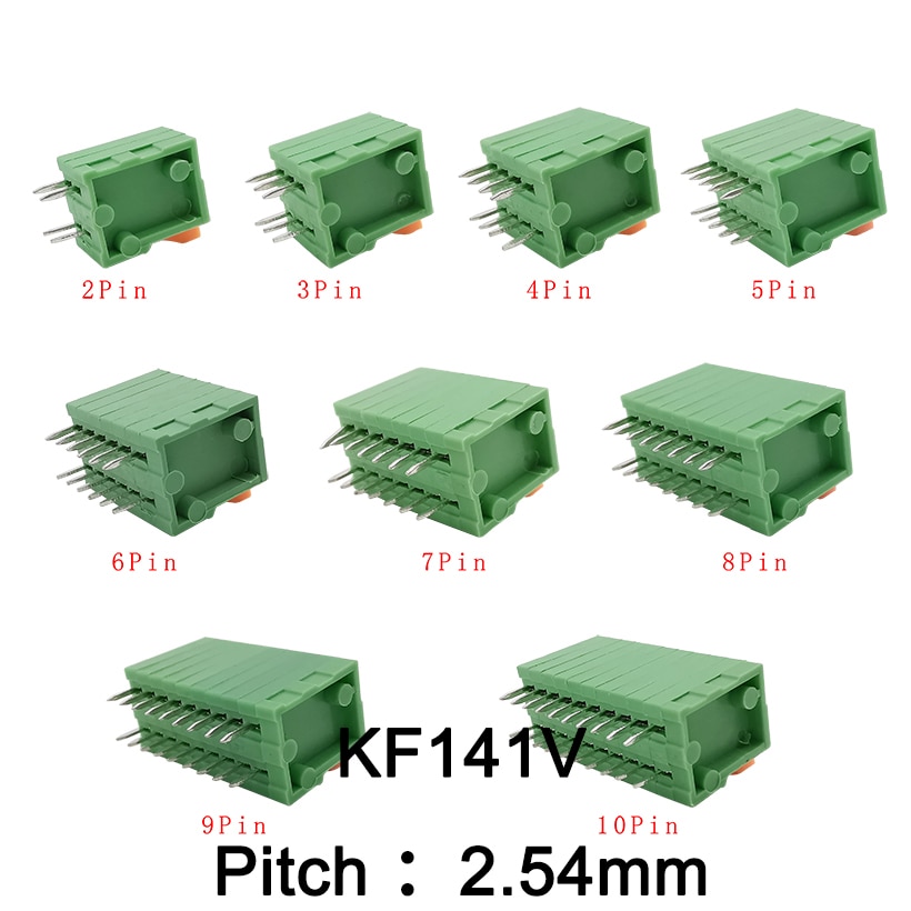 KF141R KF141V 2/3/4/5/6/7/8/9/10 Pin PCB Terminal Block 2.54mm Pitch ...